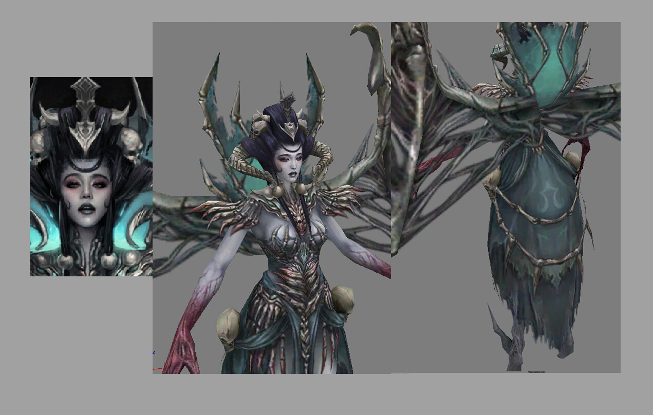 ArtStation - Low poly 3D Monster - Lady Bone | Game Assets