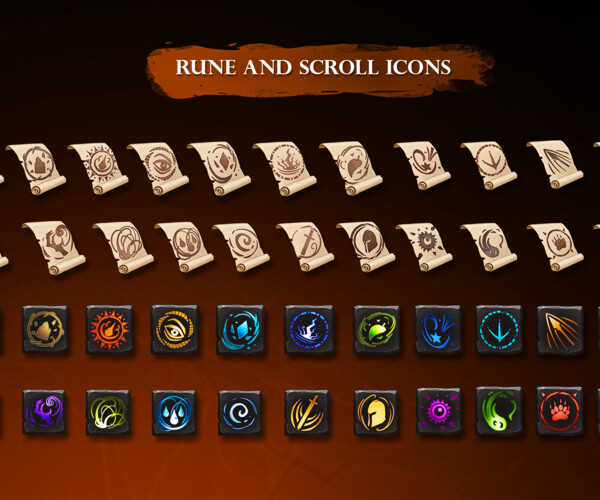 ArtStation - Rune and Scroll Icons | Game Assets