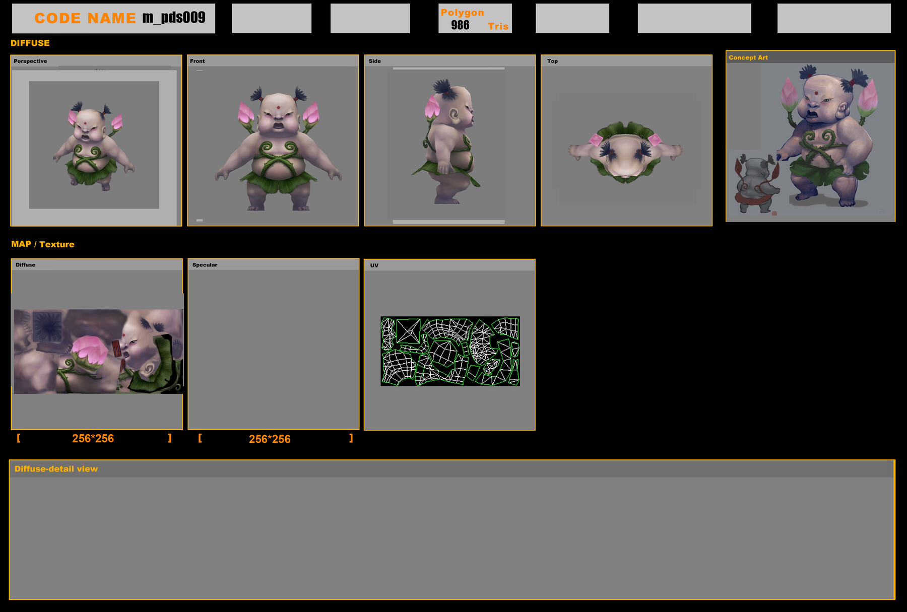 ArtStation - Low poly 3D Monster - The Twin Lotus Monster 02 | Game Assets