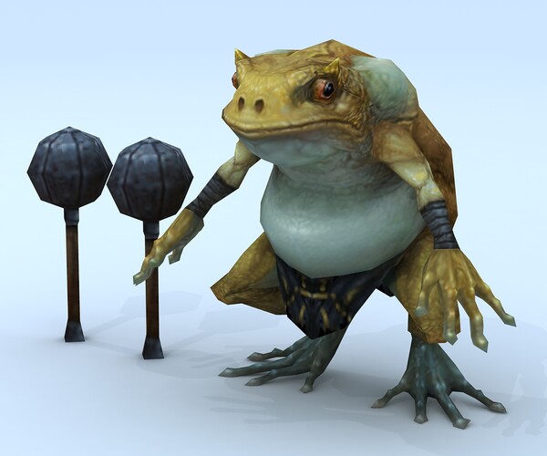 ArtStation - Low poly 3D Monster - Toad jing | Game Assets