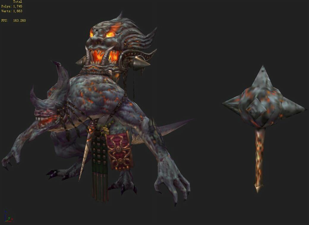 ArtStation - Low poly 3D Monster - Demon from the Fire | Game Assets