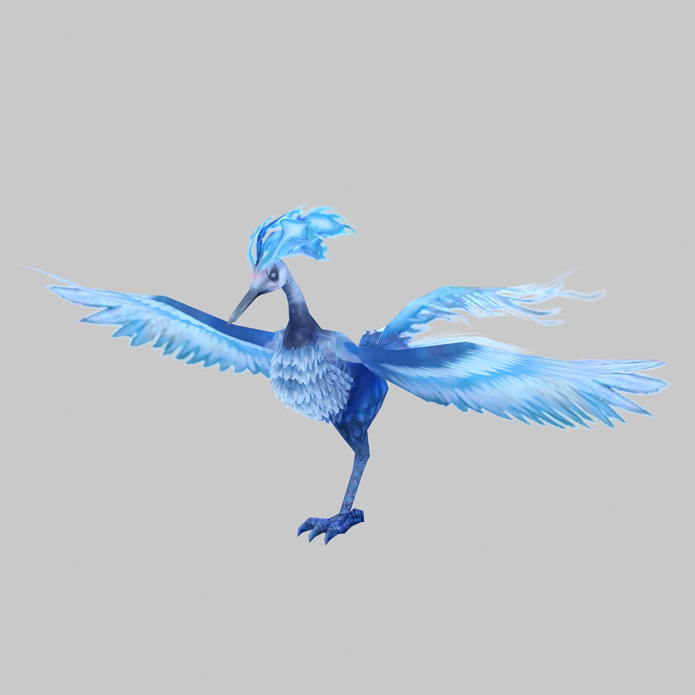 ArtStation - Low poly 3D Monster - Blue Phoenix | Game Assets