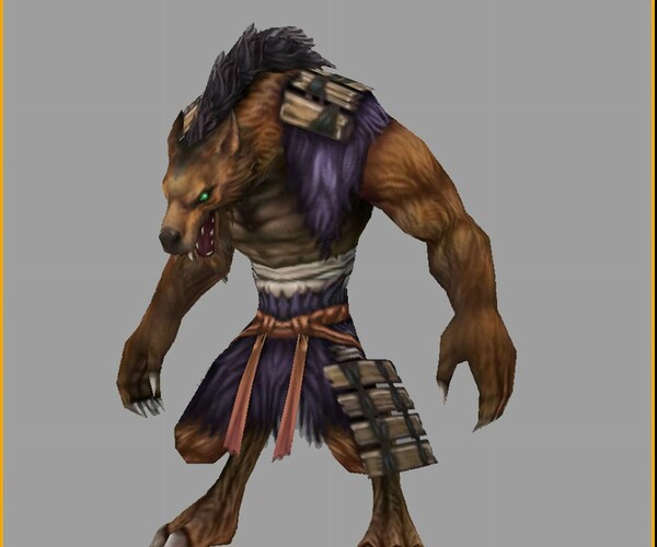 ArtStation - Low poly 3D Monster - Wolf Archer | Game Assets