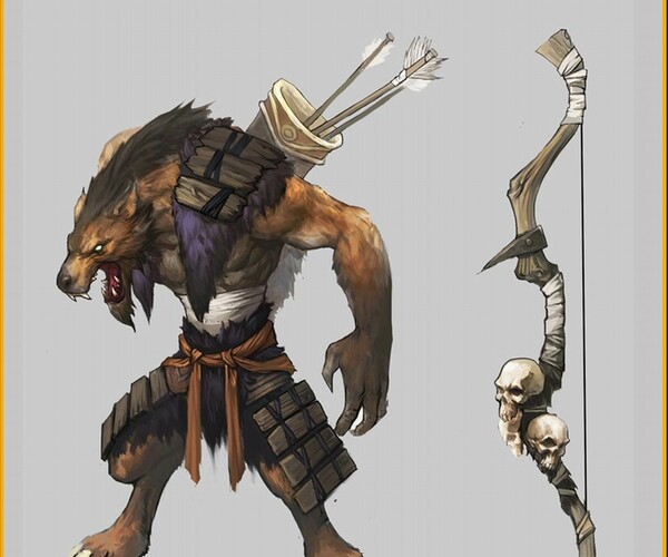 ArtStation - Low poly 3D Monster - Wolf Archer | Game Assets