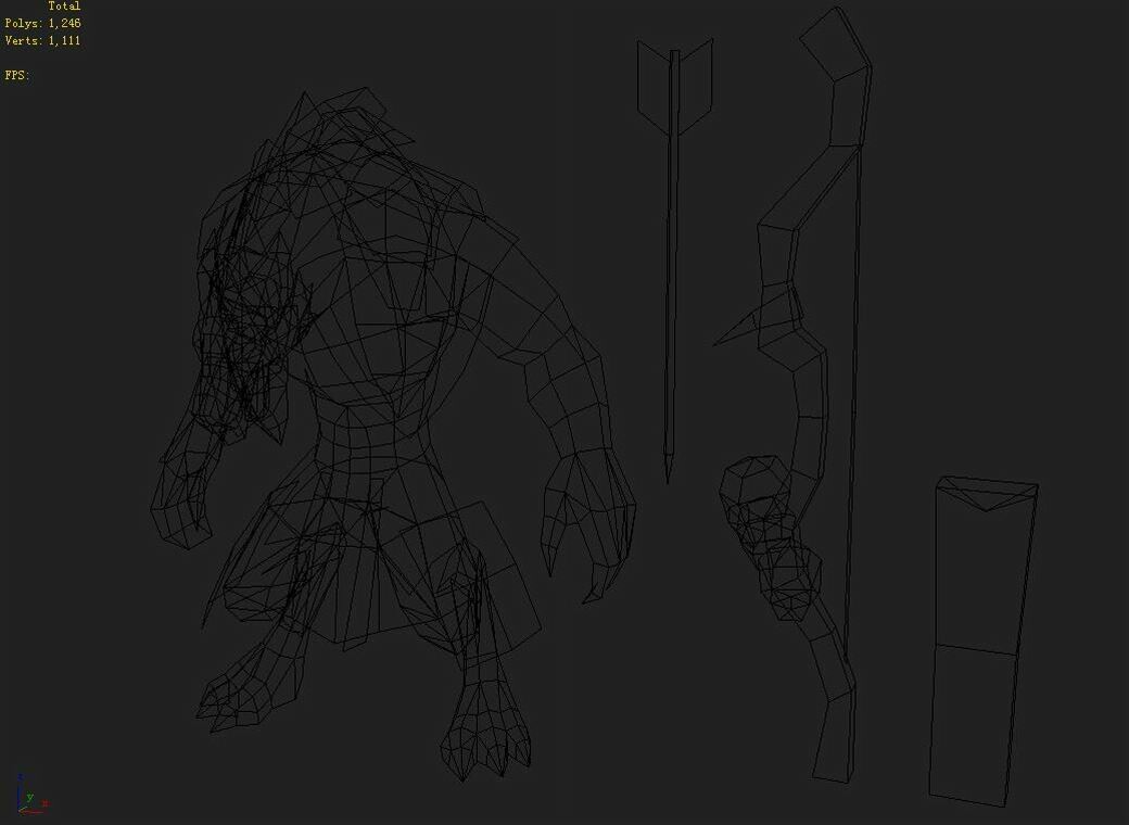 ArtStation - Low poly 3D Monster - Wolf Archer | Game Assets