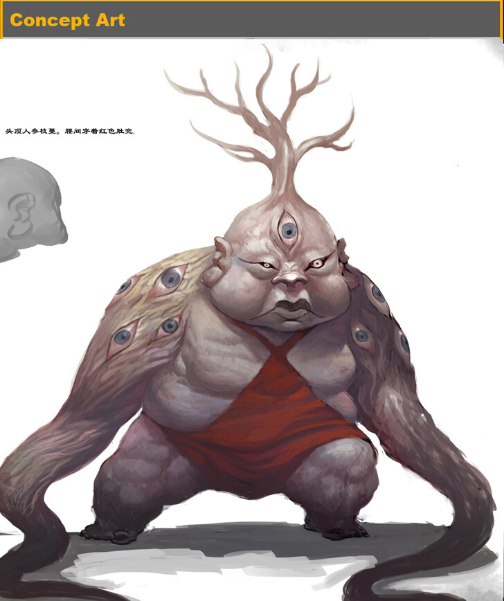 ArtStation - Low poly 3D Monster - Moyan Ginseng Doll | Game Assets