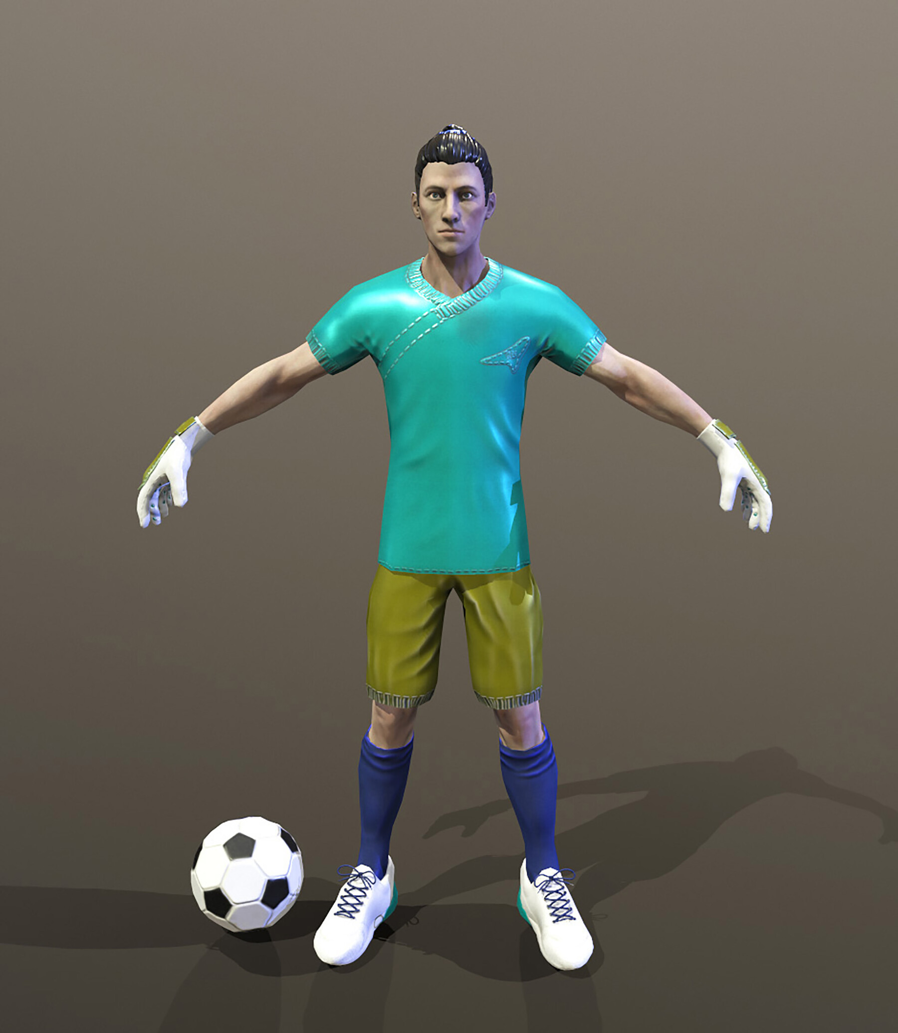ArtStation - Low-poly model of the character Football Player | Game Assets