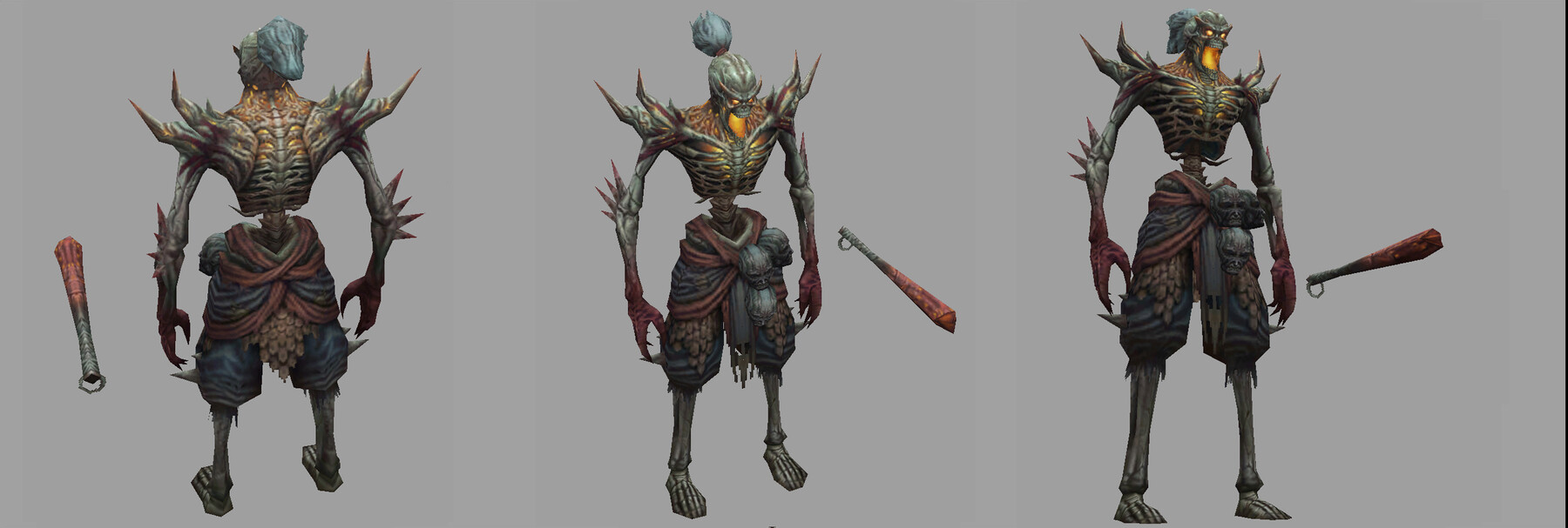 ArtStation - Low poly 3D Monster - Leader 骷髅 | Game Assets