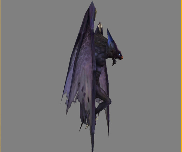 ArtStation - Low poly 3D Monster - Four-winged bat | Game Assets