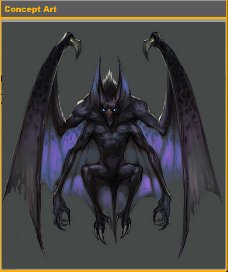 ArtStation - Low poly 3D Monster - Four-winged bat | Game Assets