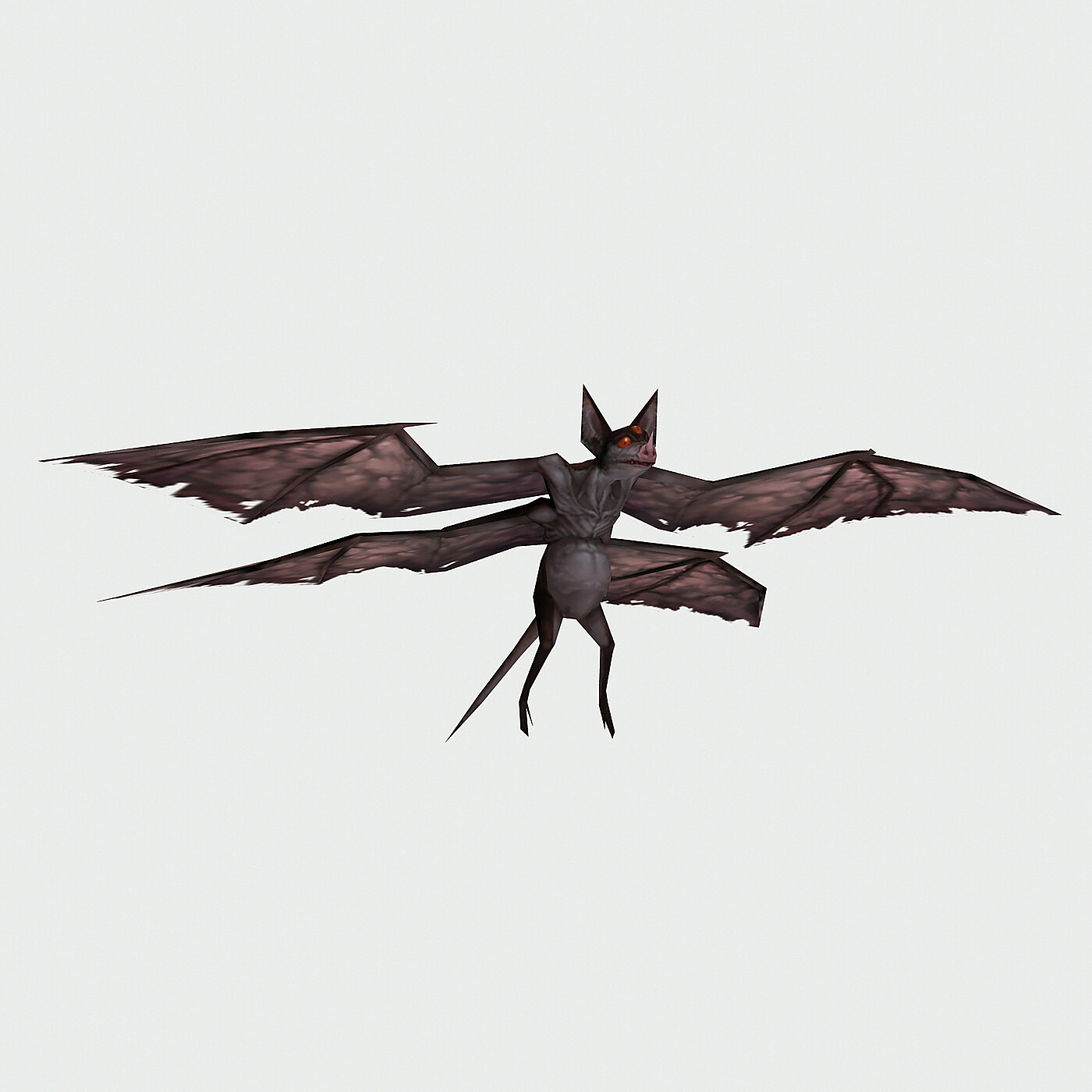 ArtStation - Low poly 3D Monster - Four-winged bat | Game Assets