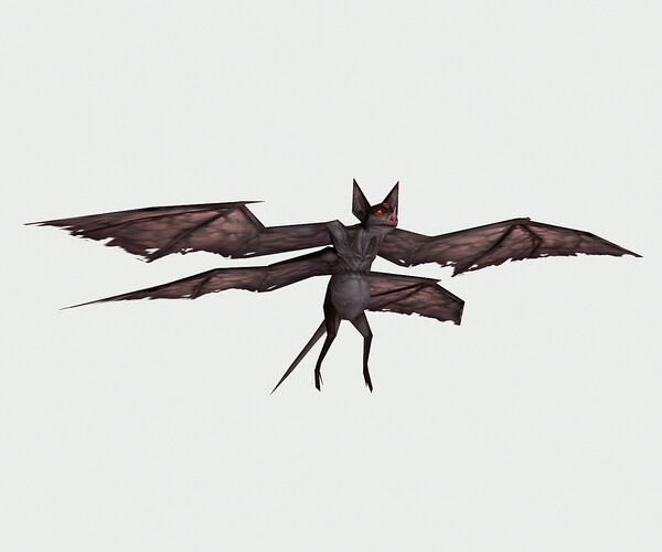 ArtStation - Low poly 3D Monster - Four-winged bat | Game Assets
