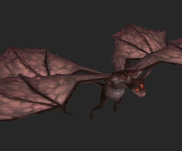 ArtStation - Low poly 3D Monster - Four-winged bat | Game Assets