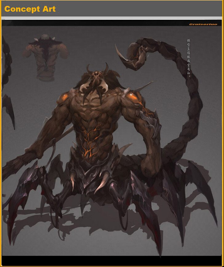 ArtStation - Low poly 3D Monster - The Scorpion Man | Game Assets