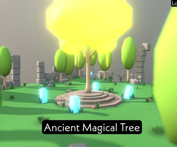 ArtStation - Ancient magical tree - low poly game level | Game Assets