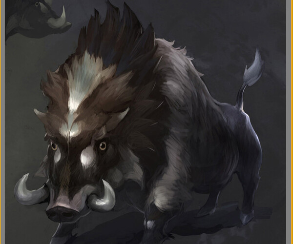 ArtStation - Low poly 3D Monster - Boar | Game Assets