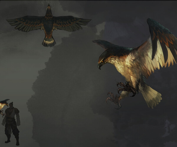 ArtStation - Low poly 3D Monster - Hawk | Game Assets