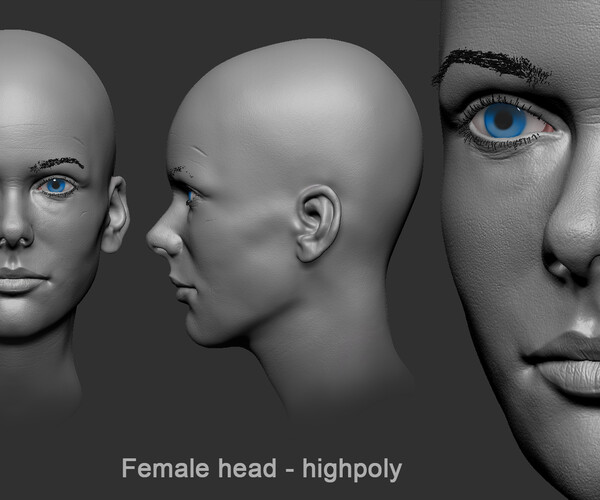 ArtStation - Realistic Female Head Highpoly | Game Assets