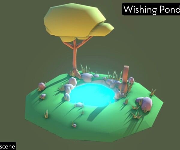 ArtStation - Wishing Pond Magical - Low poly game scene | Game Assets