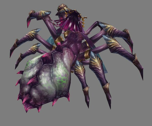 ArtStation - Low poly 3D Monster - Spider Woman | Game Assets