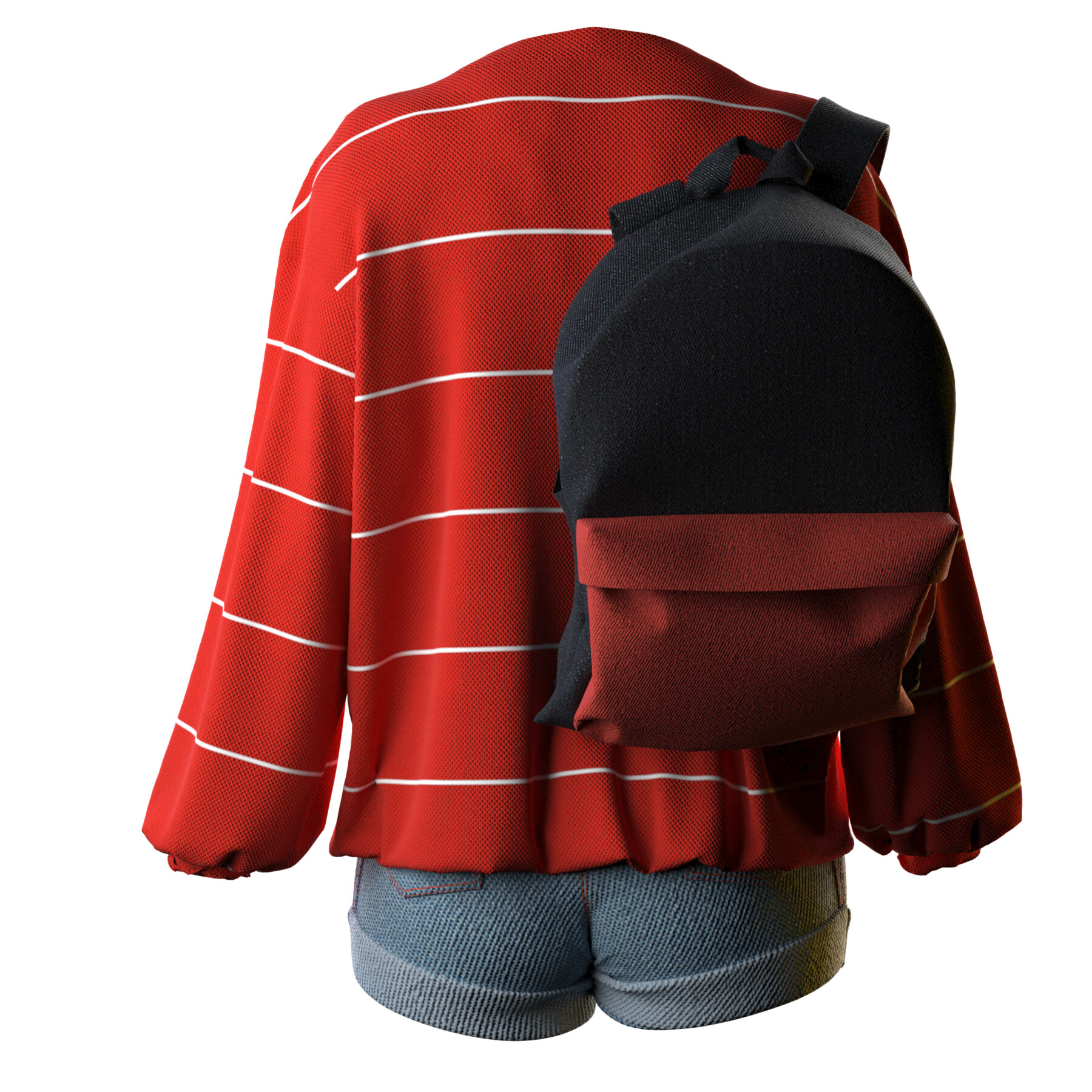 ArtStation - Backpack, shorts and sweatshirt | Game Assets