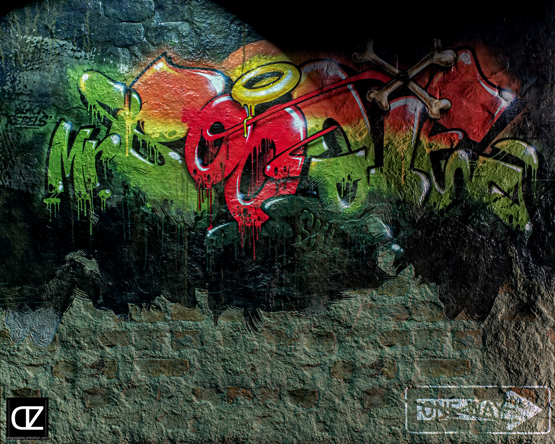 ArtStation - PBR - BEAUTIFUL GRAFFITI WALL 1 - 4K MATERIAL | Resources