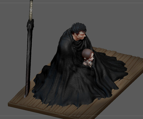 ArtStation - BERSERK GUTS FANTASY ANIME SWORD CHARACTER 3D PRINT MODEL ...