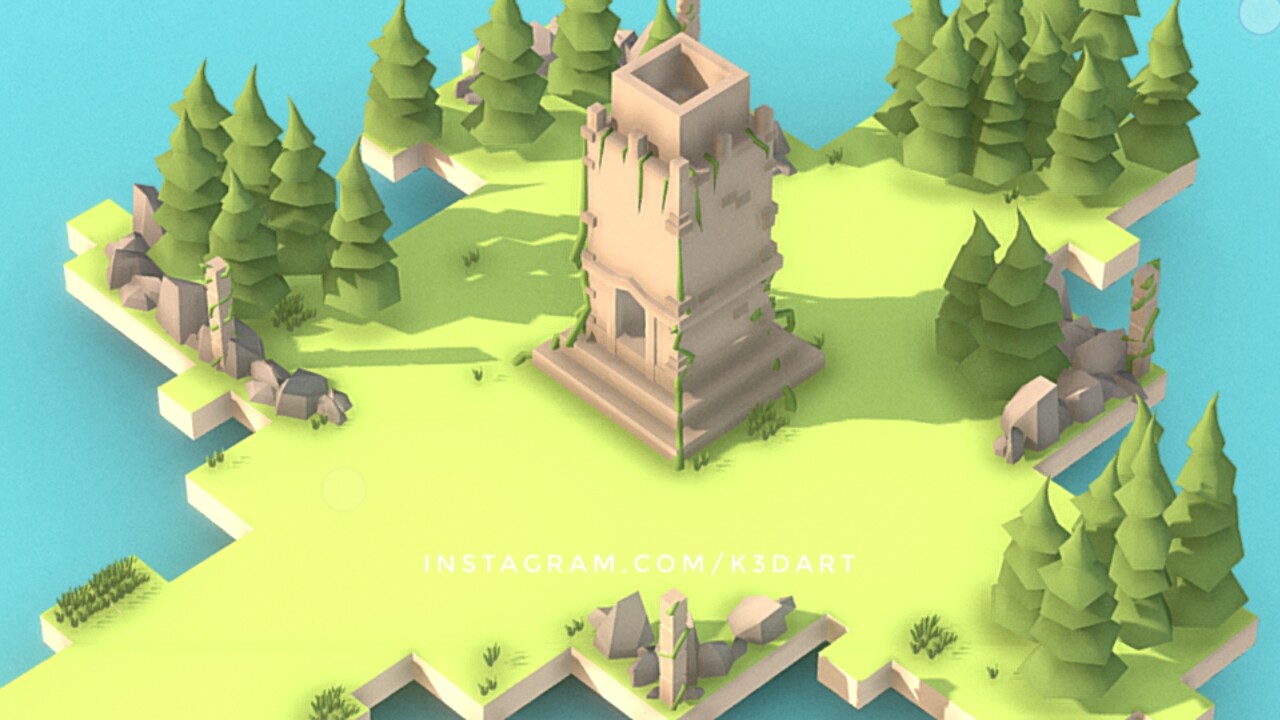 ArtStation - Isometric Castle - Low poly game level | Game Assets