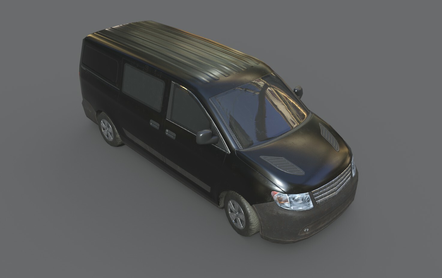 ArtStation - Generic Minivan Black | Game Assets