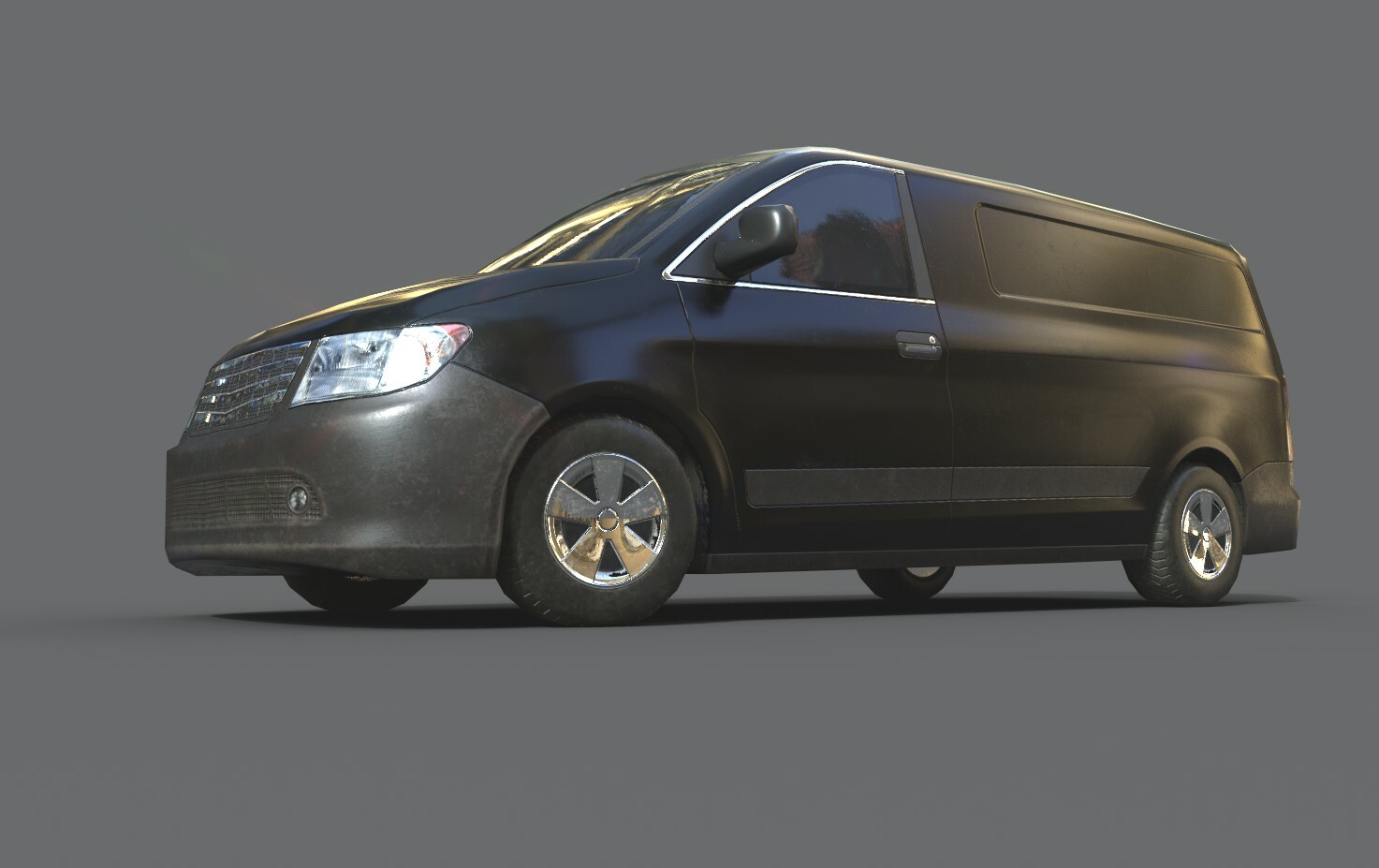 ArtStation - Generic Minivan Black | Game Assets