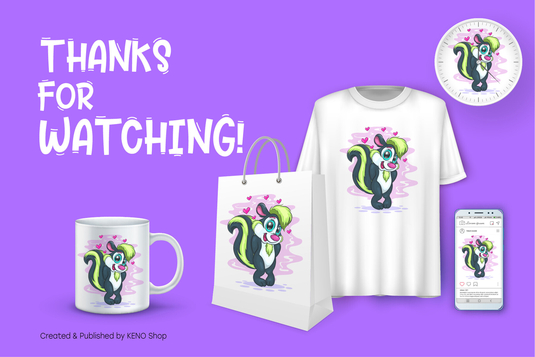 ArtStation - Cartoon Shy Skunk | Artworks