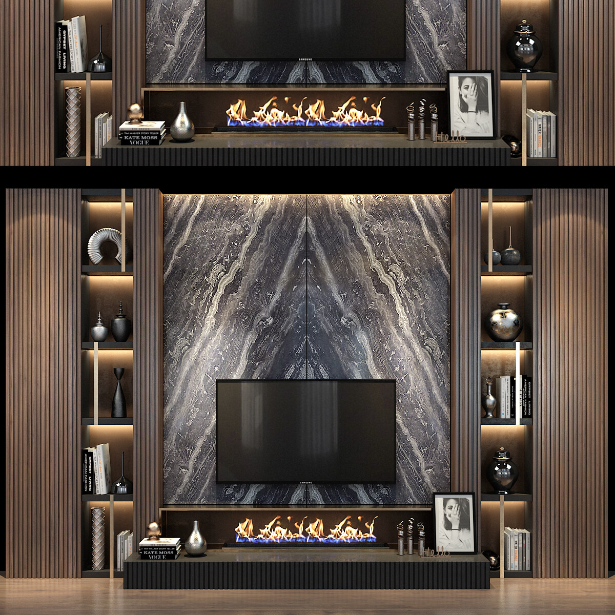 ArtStation - TV Wall set 01 / TV Stand / TV Shefl | Resources