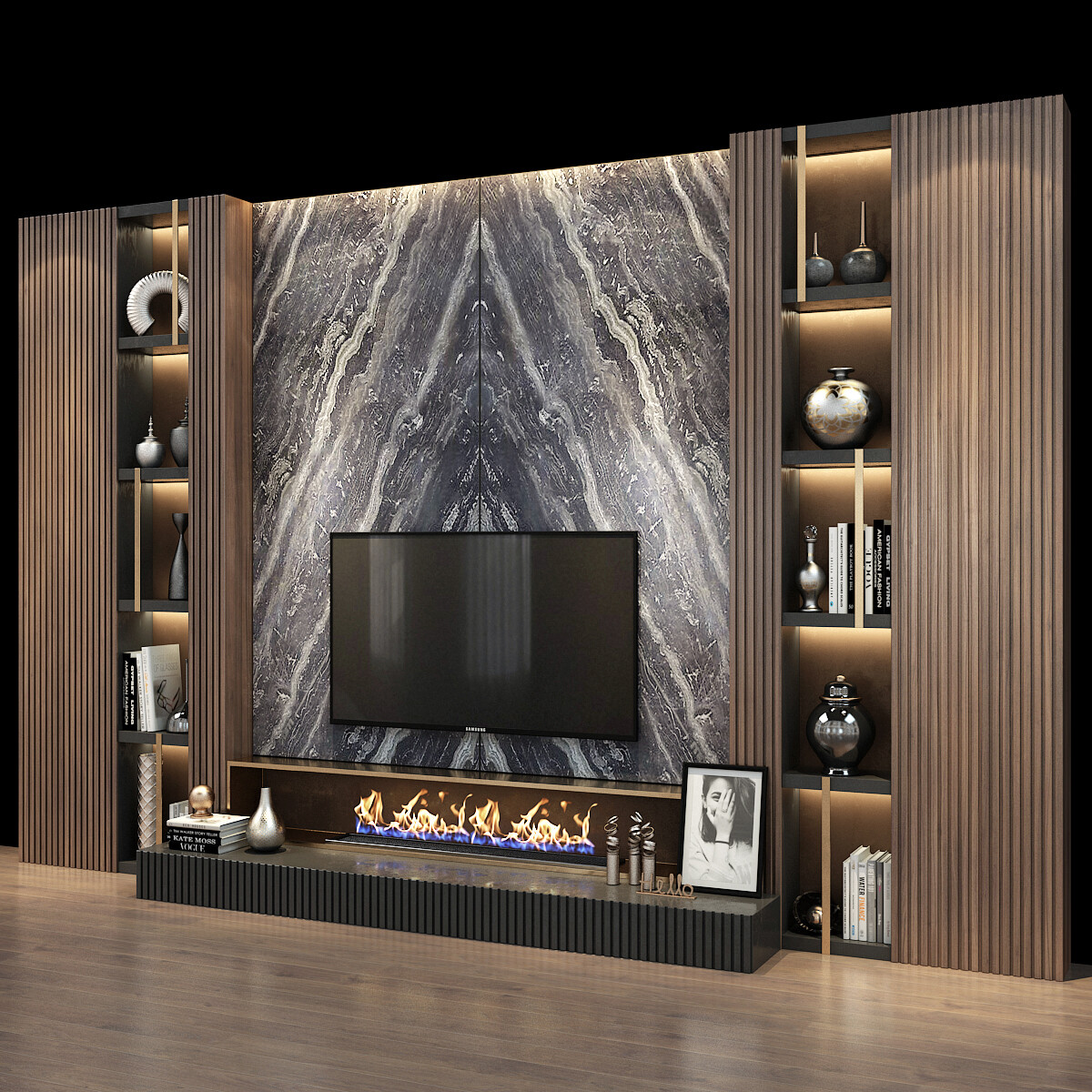 ArtStation - TV Wall set 01 / TV Stand / TV Shefl | Resources