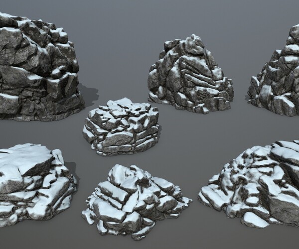 ArtStation - snow rocks | Game Assets