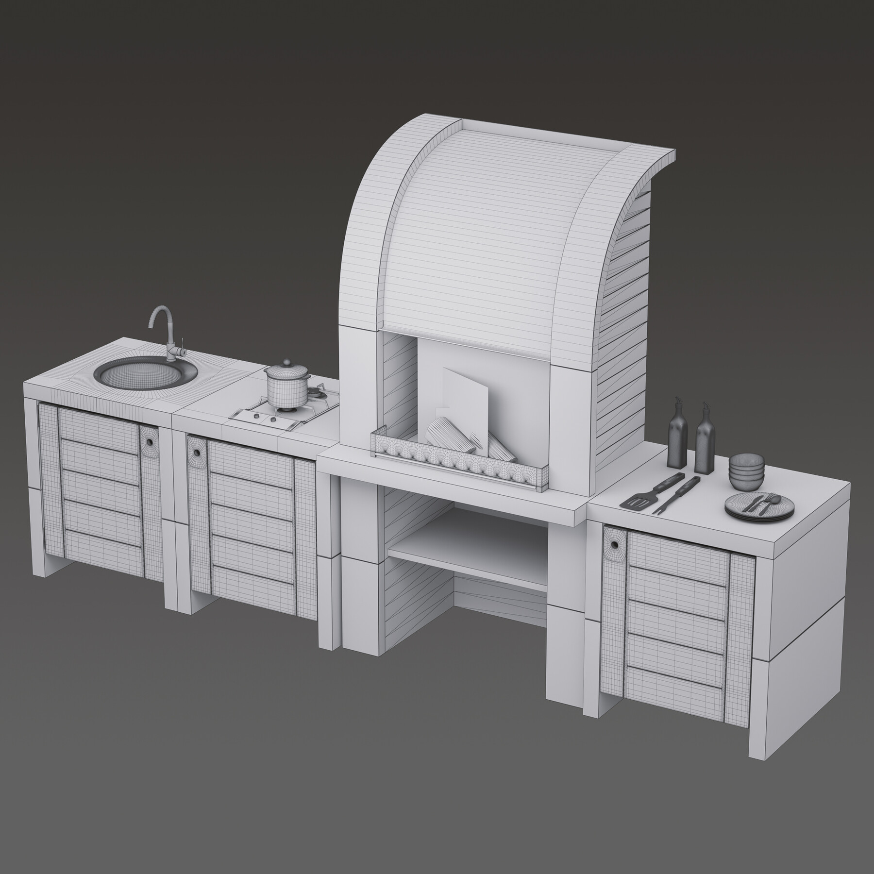 ArtStation - Montreal Barbecue Grill Set (1 Barbecue) | Resources