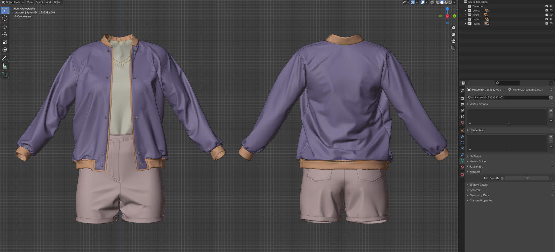 ArtStation - Women's clothing with jacket. MD/CLO3D PROJECT FILE + OBJ + BLEND | Resources