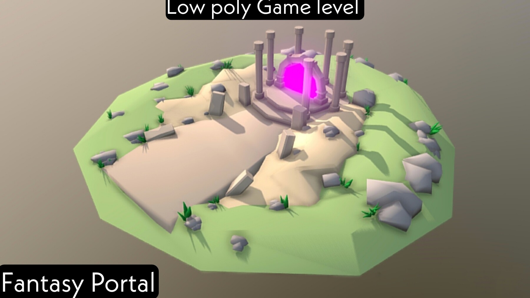 ArtStation - Fantasy Portal - low poly game level | Game Assets