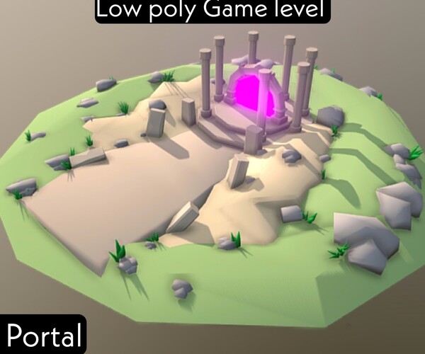 ArtStation - Fantasy Portal - low poly game level | Game Assets