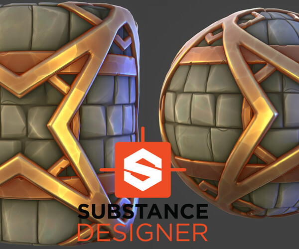 ArtStation - Stylized Floor Stone and Metal - Substance Designer ...