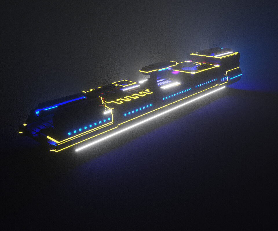 ArtStation - voxel spaceship | Game Assets