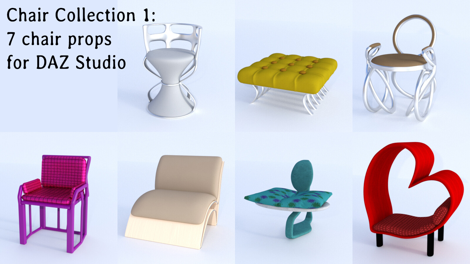 ArtStation - Chair Collection 1 for DAZ Studio | Resources