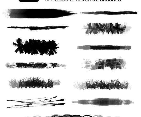 ArtStation - 13 Abr ink style texturing and drawing Photoshop brushes ...