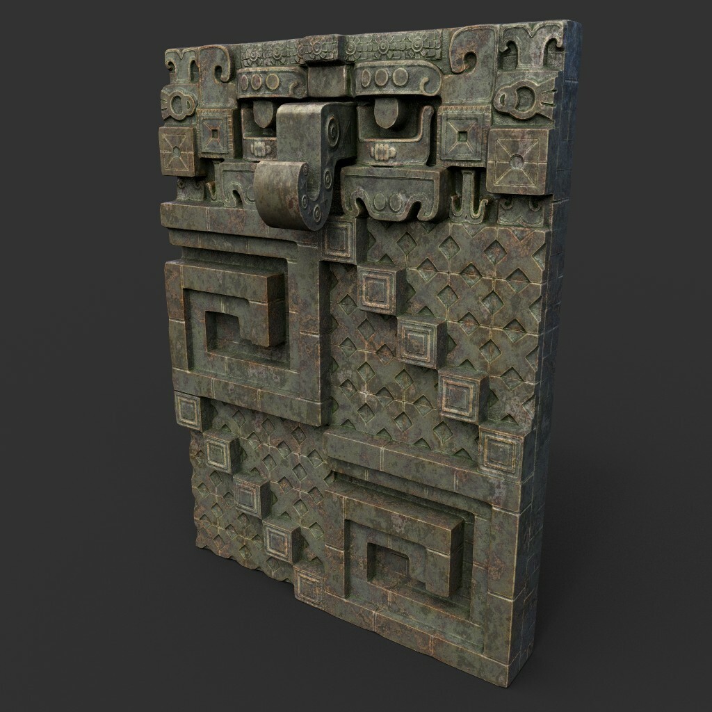ArtStation - Low poly Mayan Inca Aztec Wall Modular Pack Mossy 210616 ...