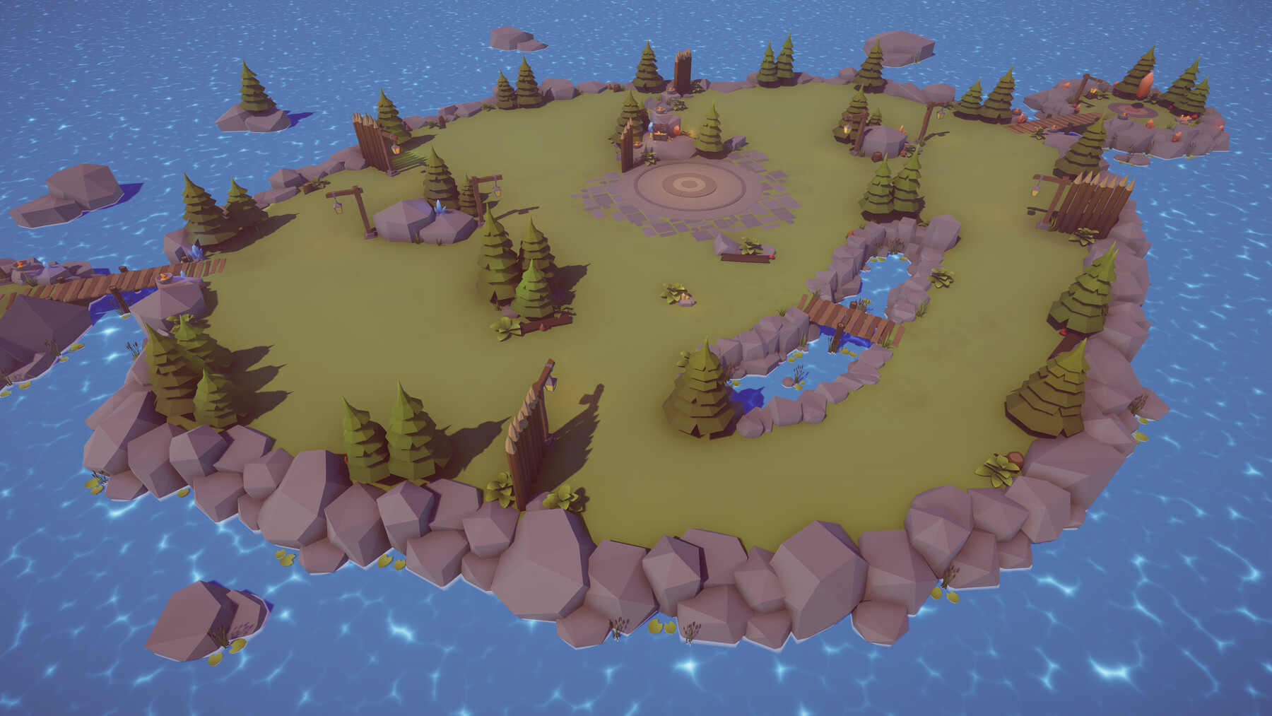 ArtStation - Low Poly Fantasy Arena - Asset for Unity 3D, Map and Models | Game Assets