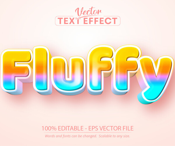 ArtStation - Fluffy text, cartoon style editable text effect | Artworks