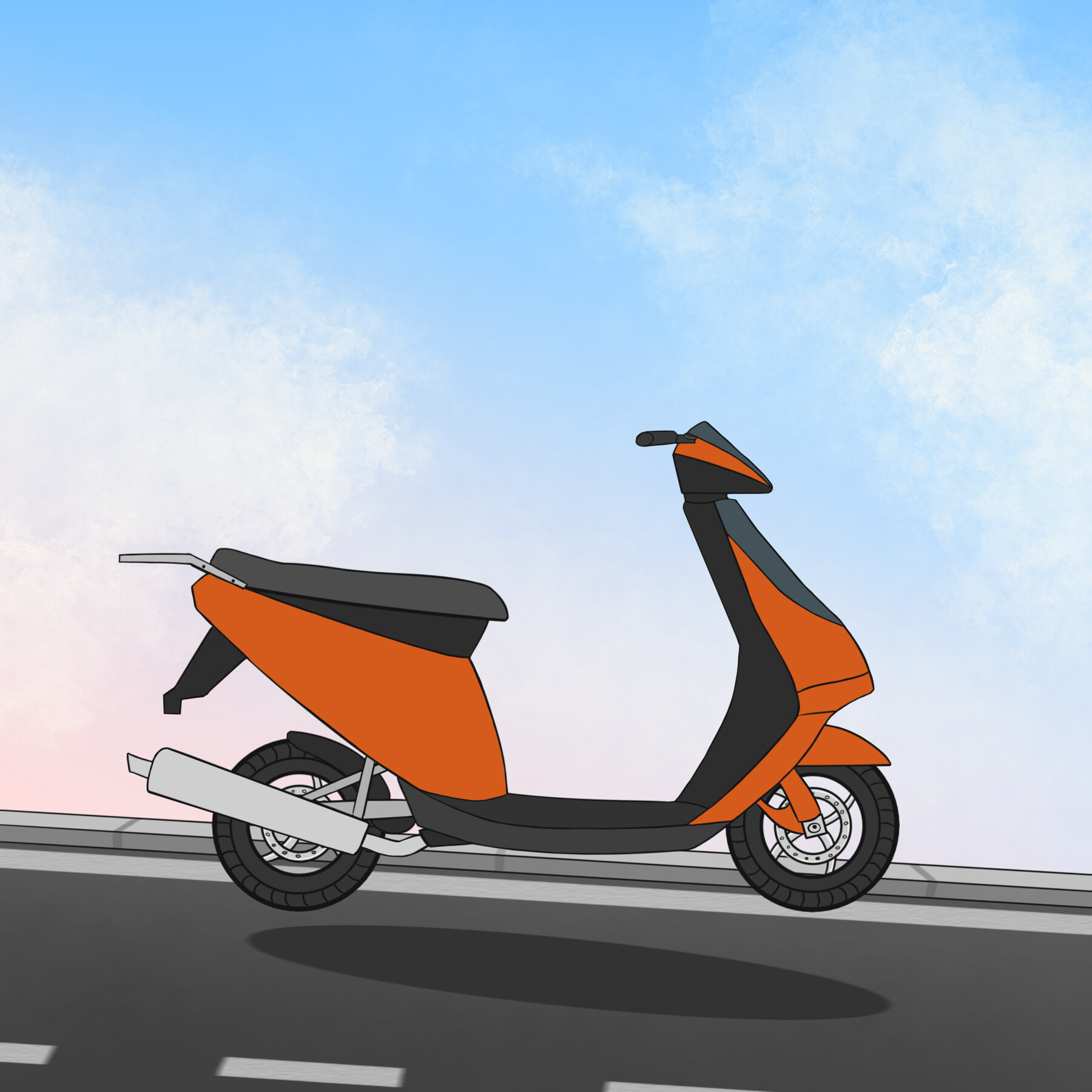 ArtStation - Cartoon Scooter motorbike sticker | Artworks