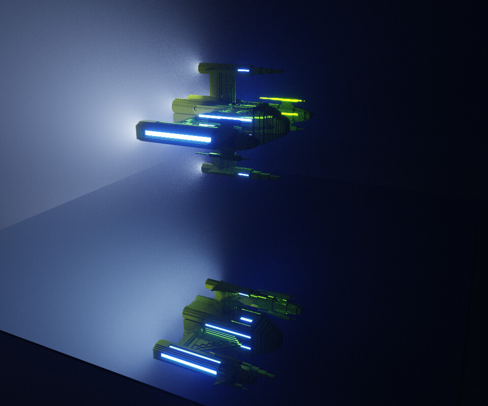 ArtStation - 3d voxel space ship | Game Assets