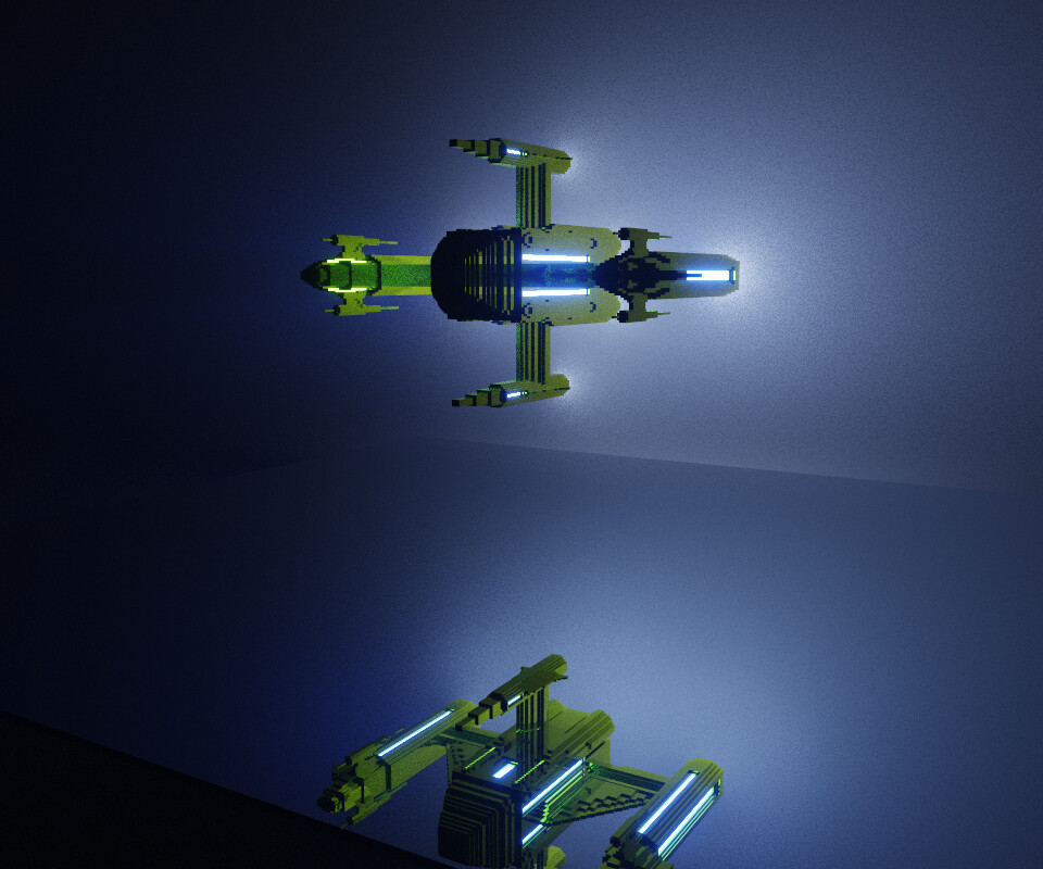ArtStation - 3d voxel space ship | Game Assets