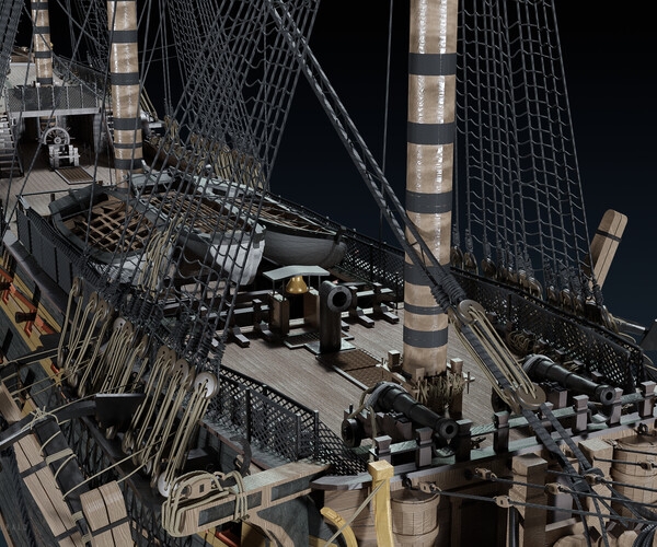ArtStation - HMS Leopard - Galleon / Pirate Ship 3D Model | Resources