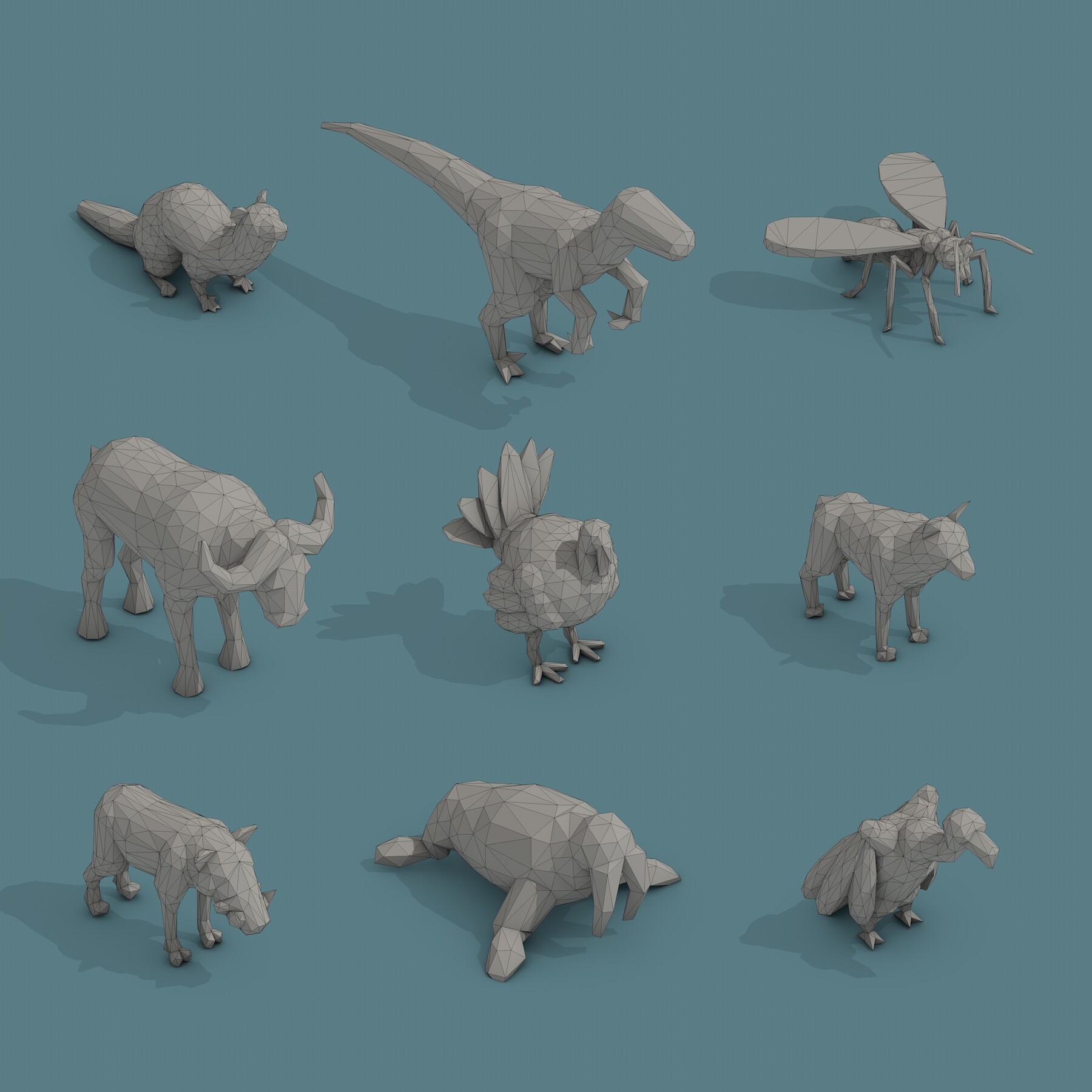 ArtStation - Low Poly Animal Isometric Icon Pack 01 | Game Assets